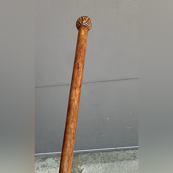 Art | Antique Artisan Hand Crafted Chestnut Ball Pommel Walnut Walking ...